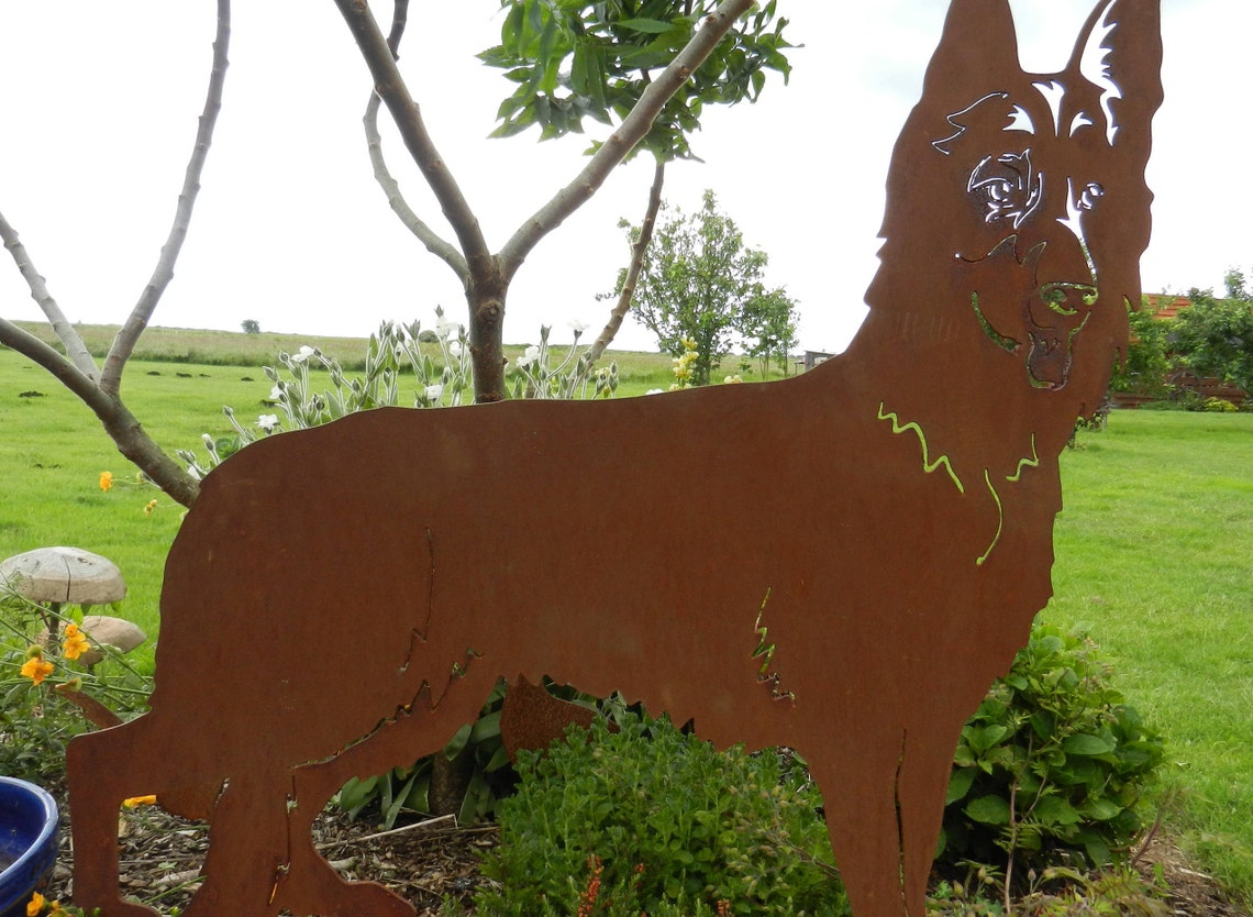 German Shepherd Dog Garden Decor / Rusty Metal German Shepherd - Etsy UK
