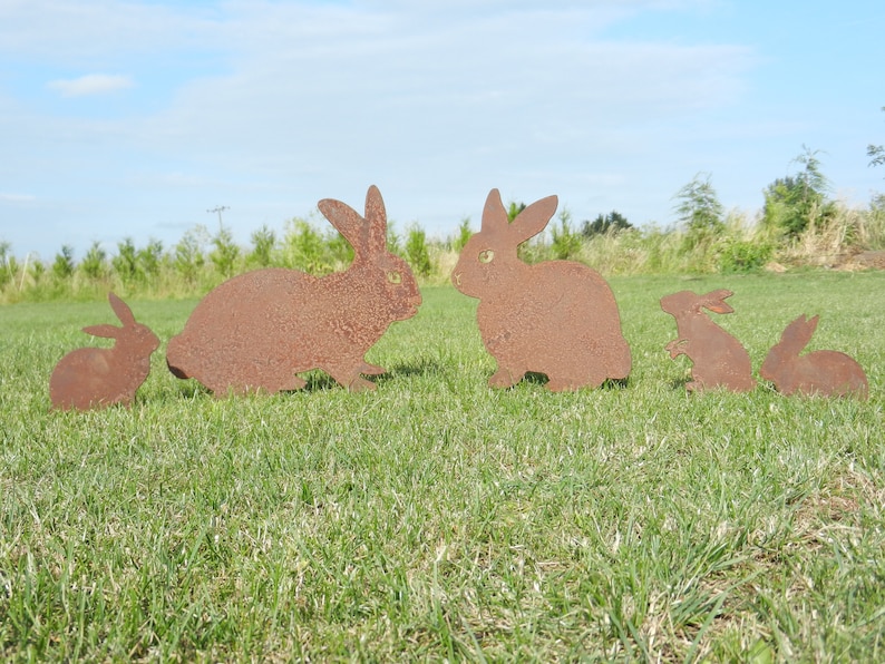 Rusty Metal Rabbits / Garden Ornament / Rabbit Art / Rabbit - Etsy