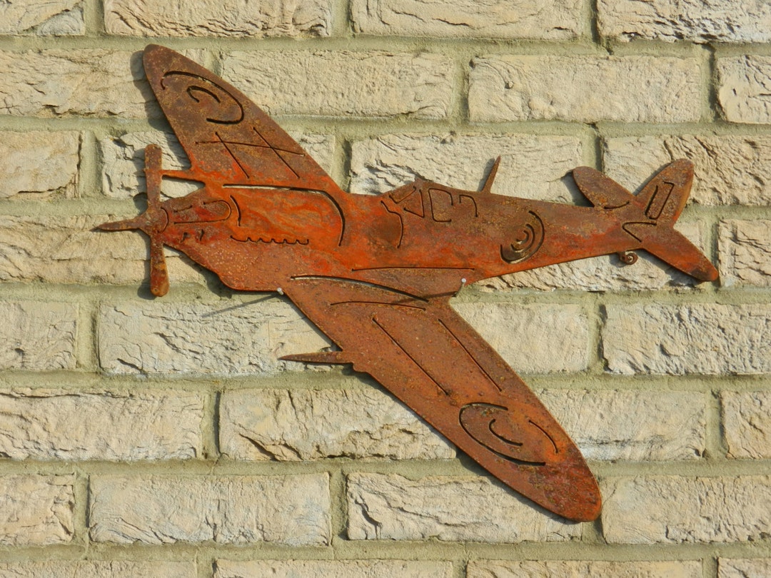 RAF Spitfire Wall Art / Rusty Metal WW2 Spitfire Plane / World War Two ...