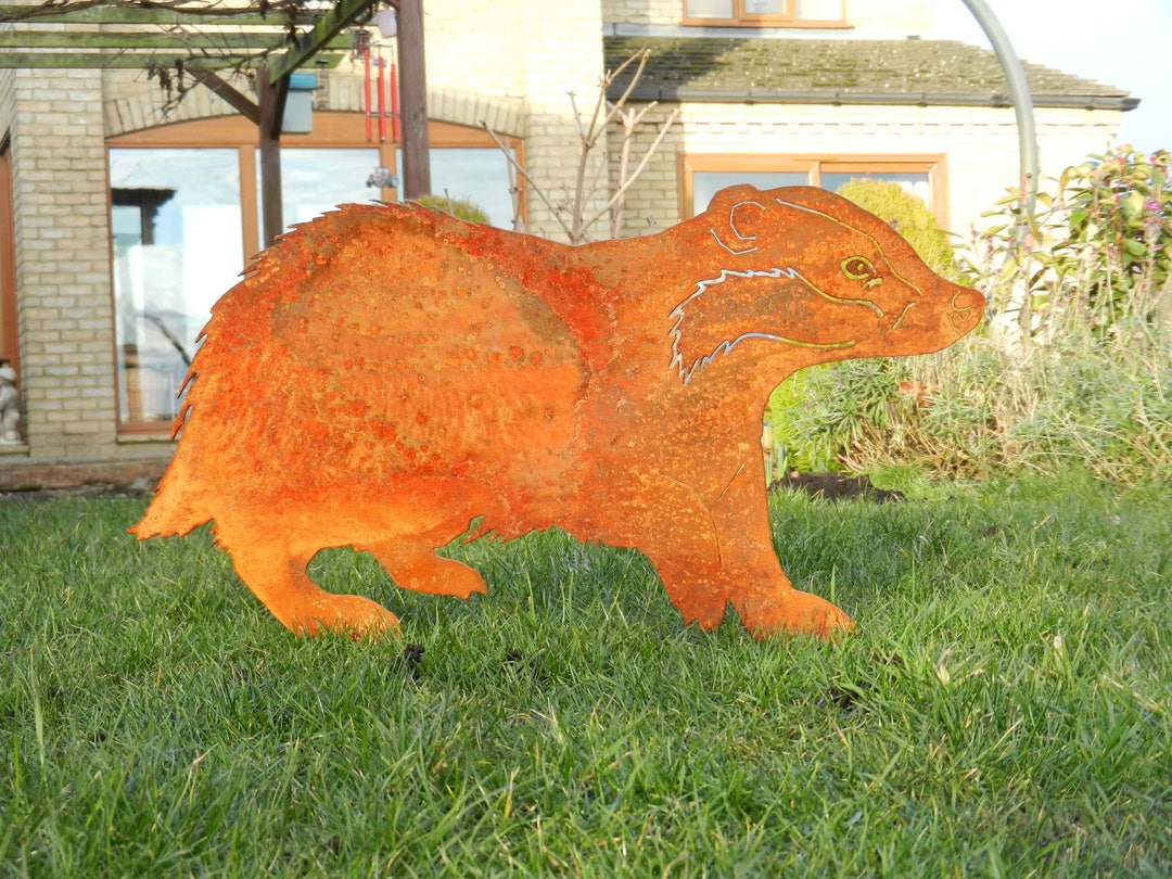 Rusty Metal Badger Garden Decor / Badger Gift / Badger Decoration ...