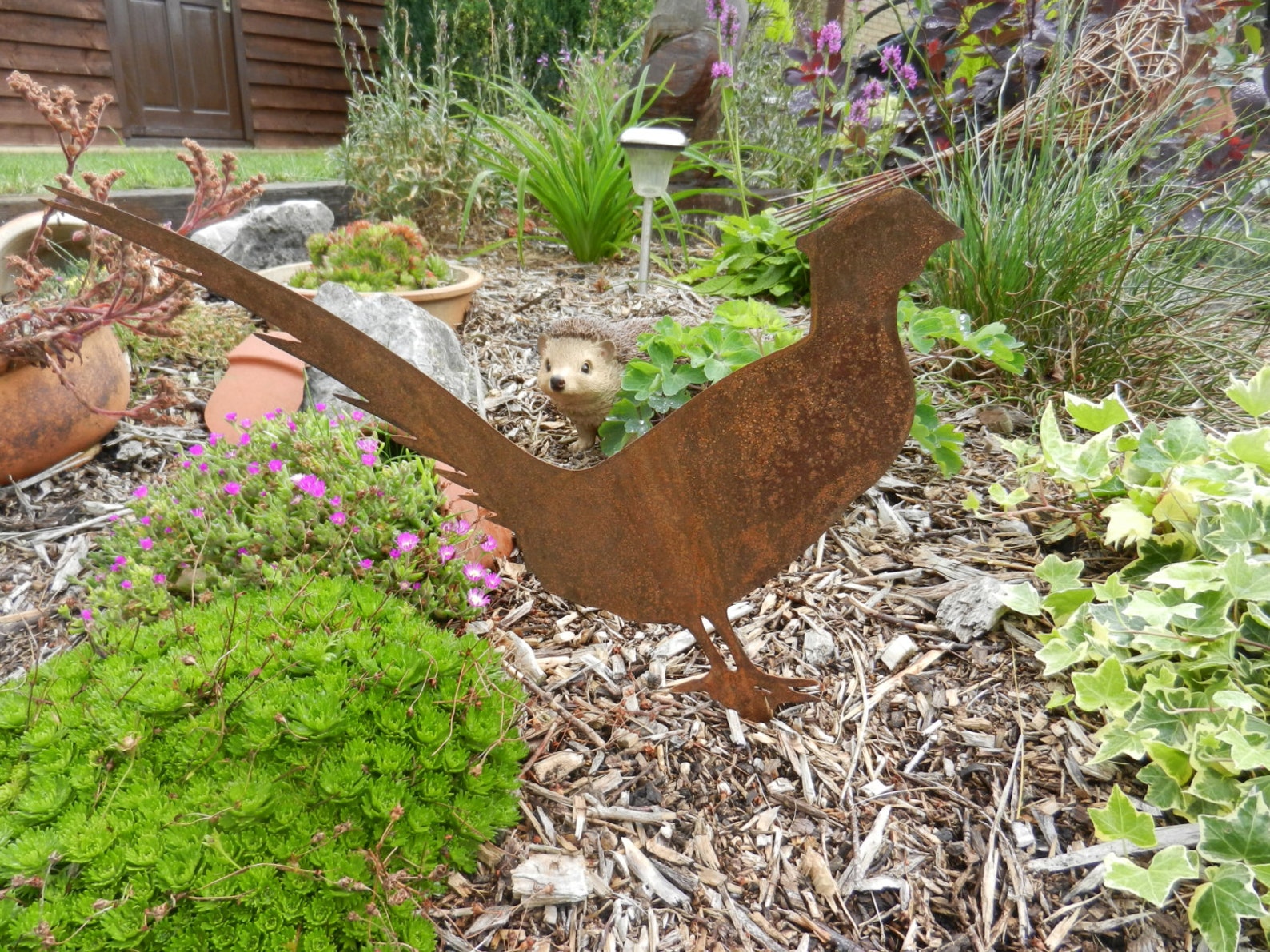 Rusty Metal Pheasant Garden Decor / Rustic Pheasant Garden - Etsy