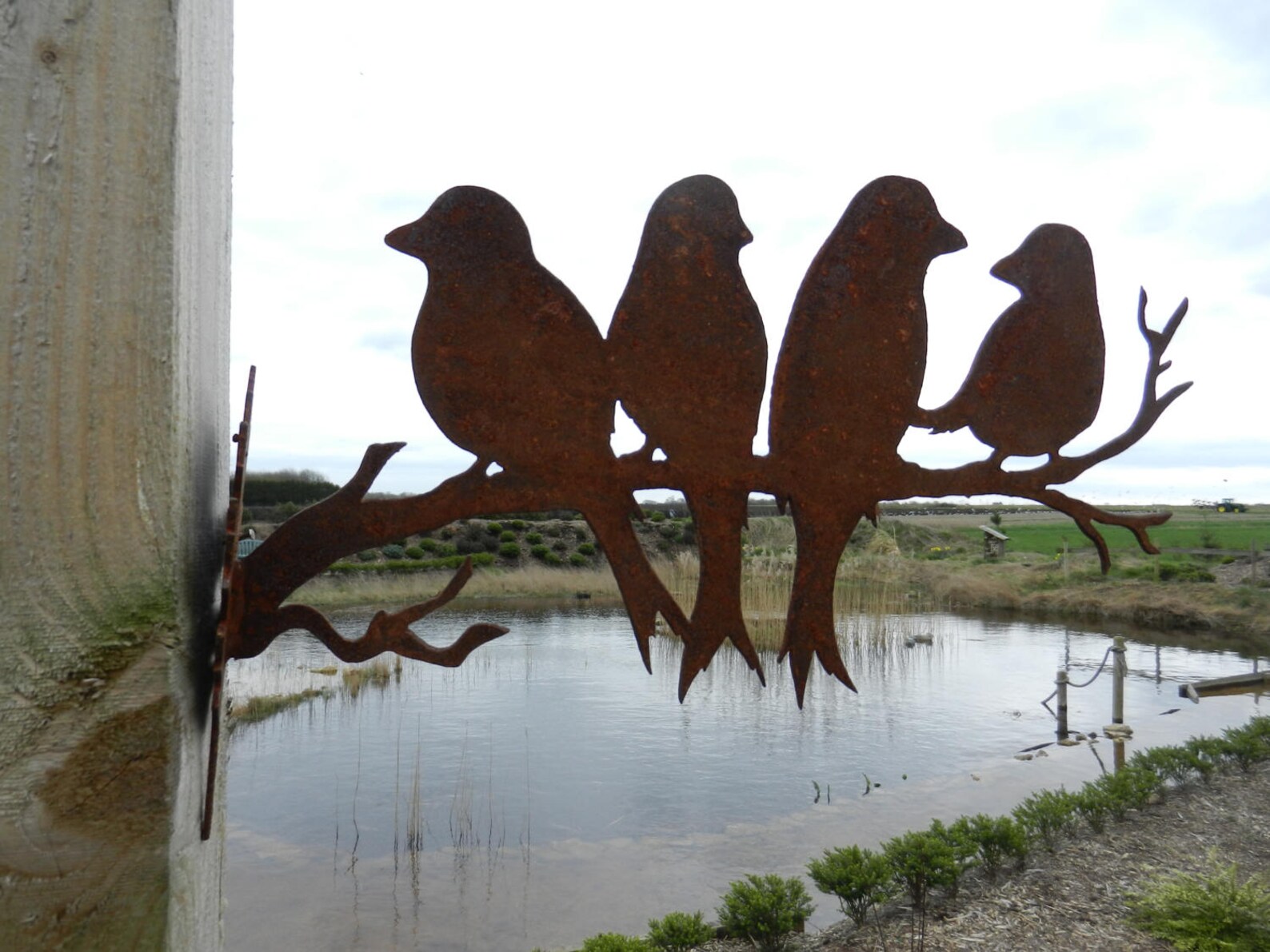Rusty Birds on a Branch / Bird Garden Gift / Metal Garden Decor / Metal ...