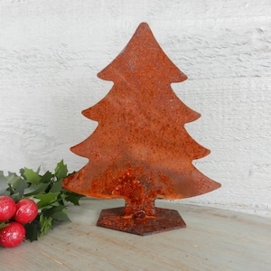 Rustic Christmas Tree Ornament / Rusty Metal Christmas Tree / Christmas ...