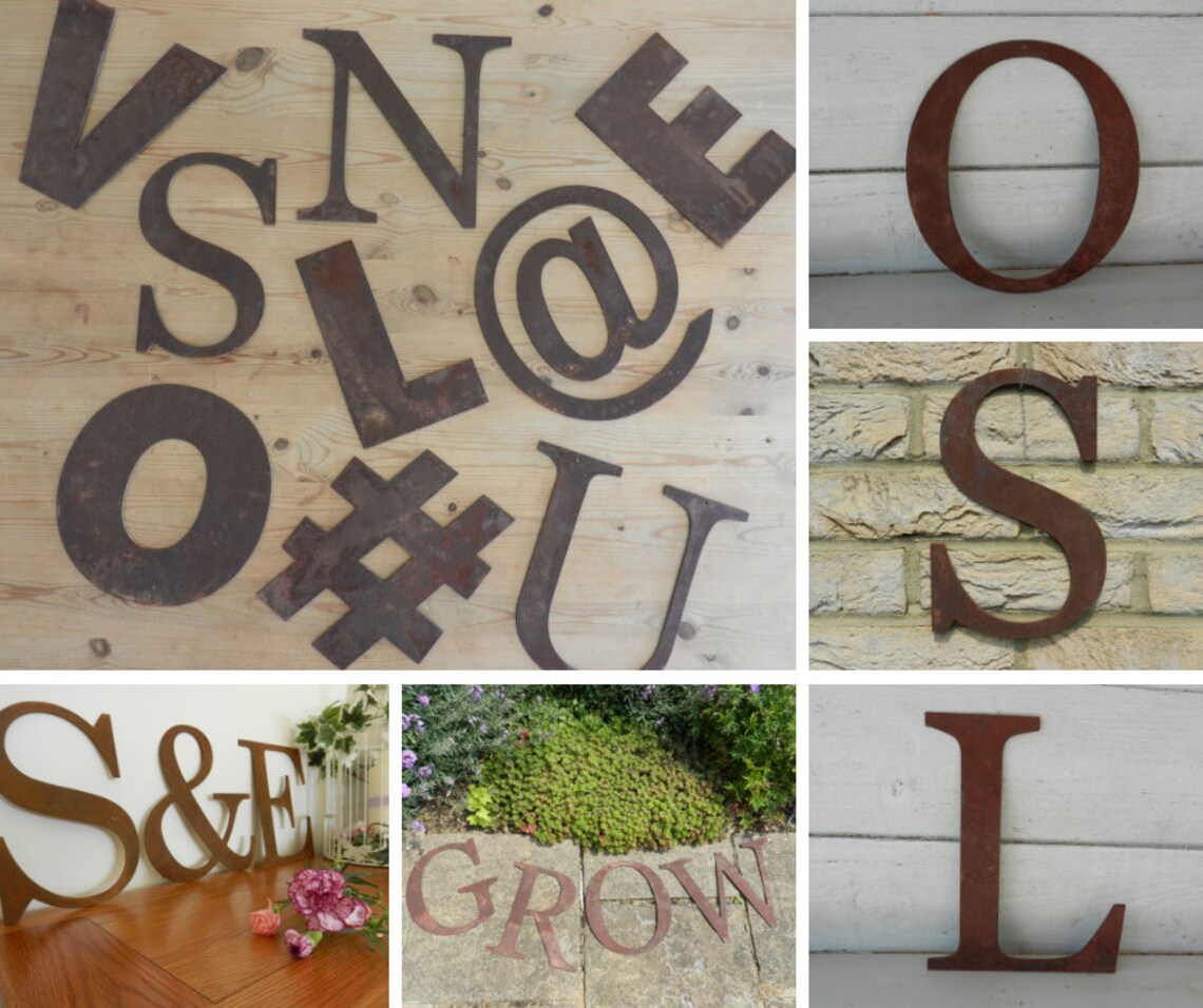 Rusty Metal Letters 25cm/ 0-9 A-Z Initials / Vintage | Etsy