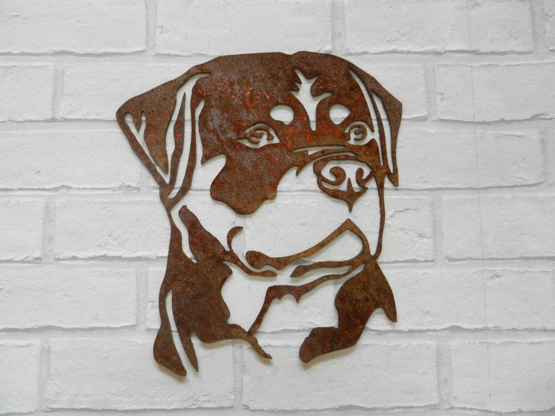 Rottweiler Gift / Dog Garden Art / Rusty Metal Dog Garden Decoration ...