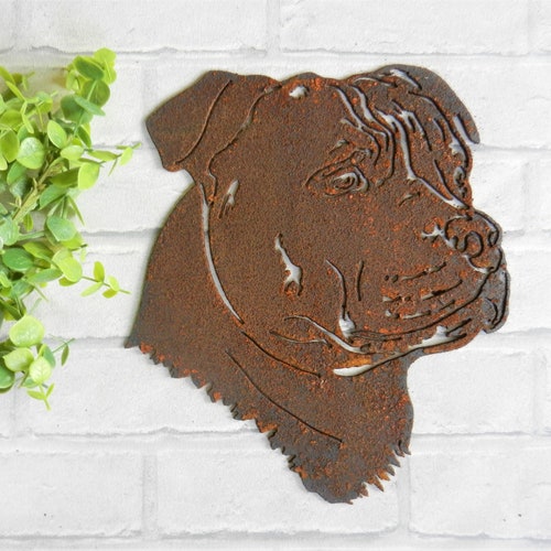Rusty Metal Staffy Decor / Staffordshire Bull Terrier Garden - Etsy UK