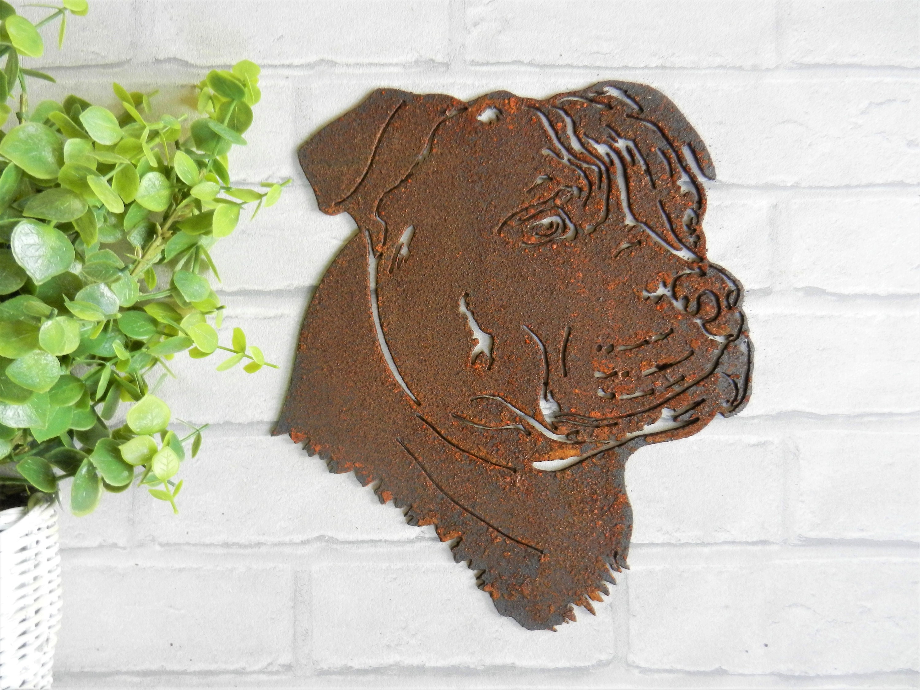 Rusty Metal Staffy Decor / Staffordshire Bull Terrier Garden - Etsy UK
