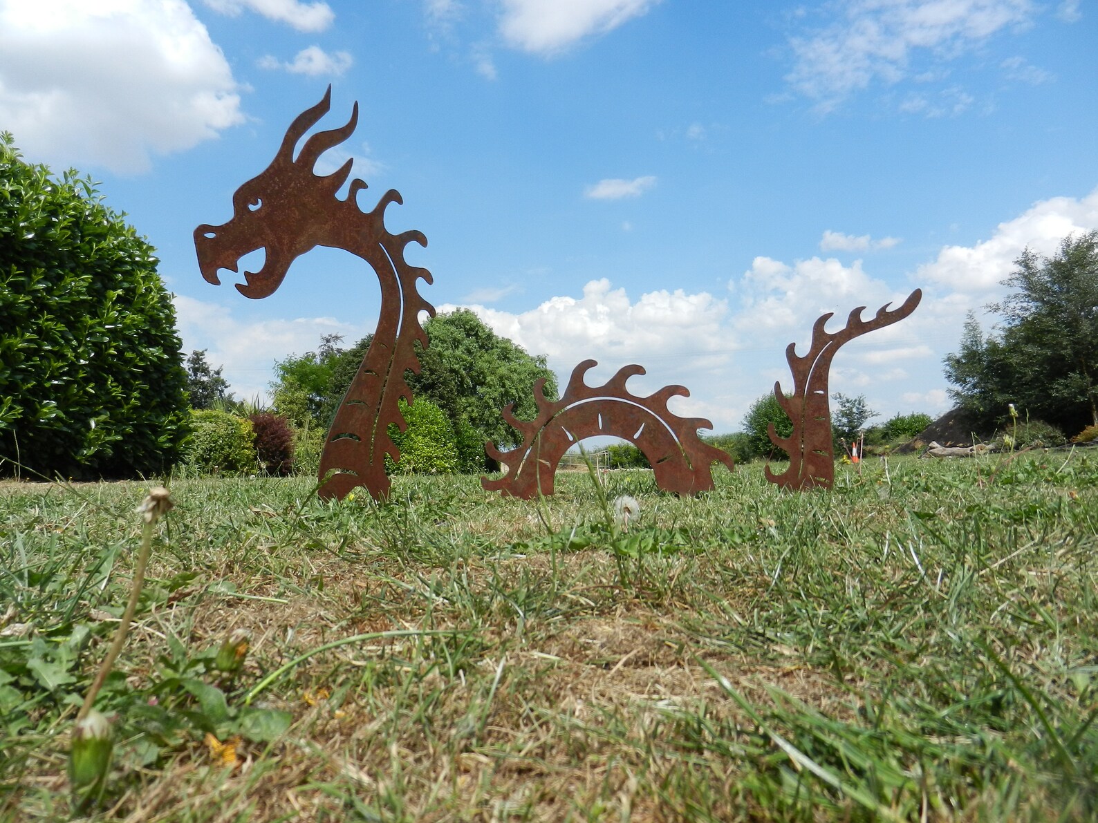 Rusty Metal Dragon Garden Sculpture / Sea Serpent Garden - Etsy