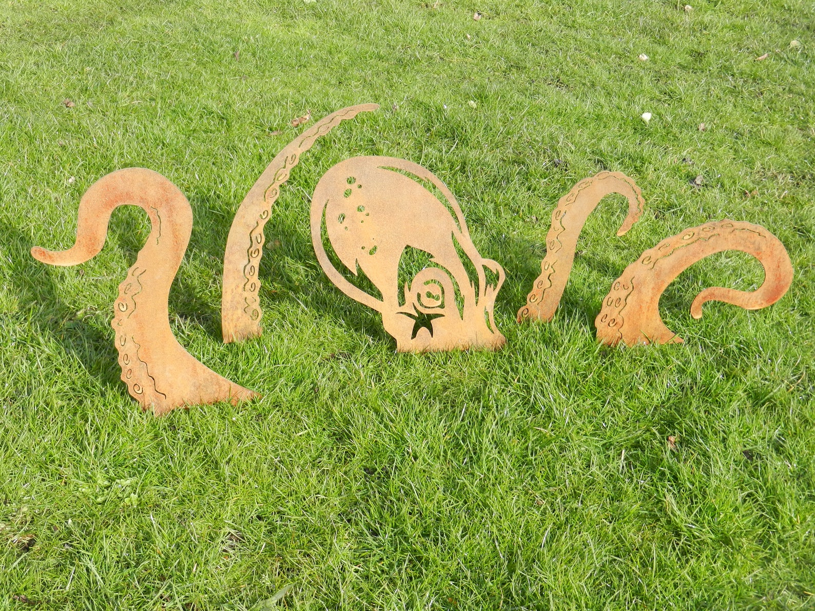 Metal Octopus Sculpture / Rusty Metal Garden Sculpture / - Etsy