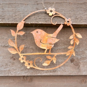 Wren Garden Decor / Rusty Bird Garden Gift / Wren Bird Lover Gift ...