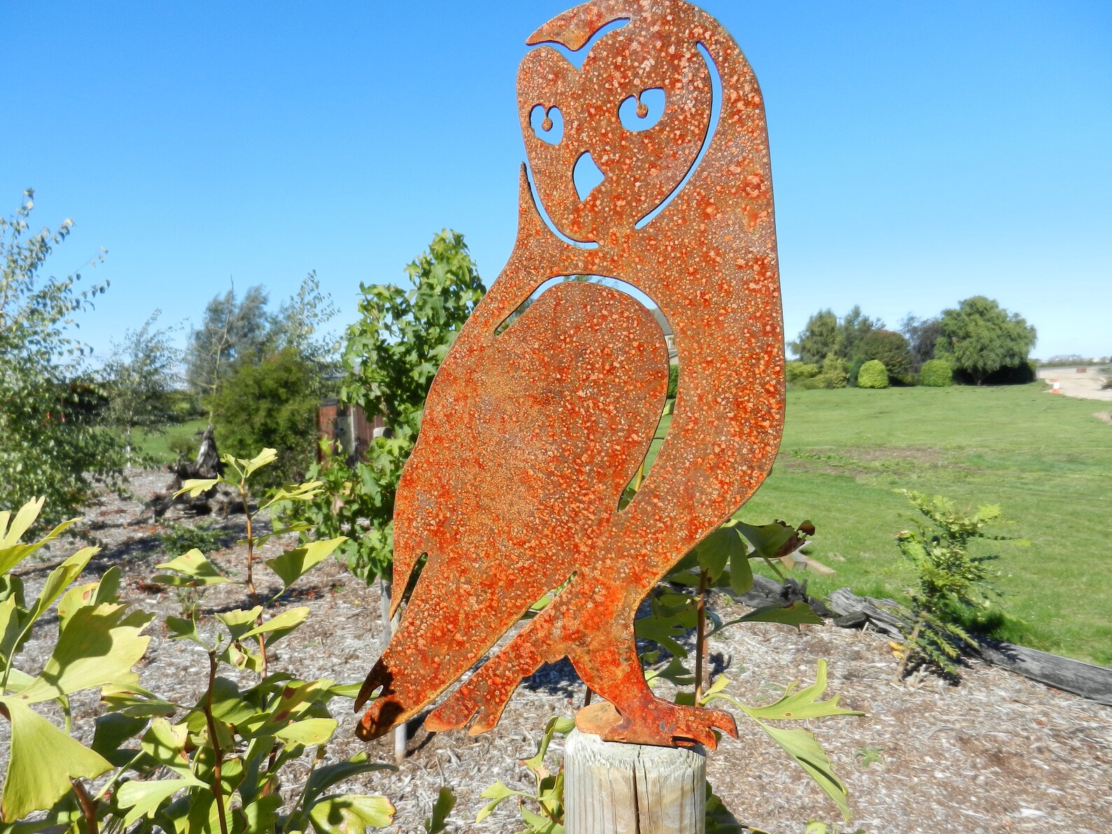 Rusty Metal Owl Garden Decor / Owl Sculpture / Metal Owl - Etsy