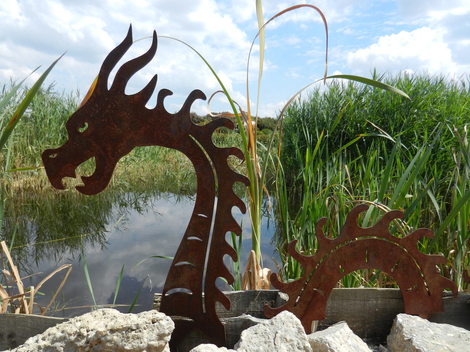 Rusty Metal Dragon Garden Sculpture / Sea Serpent Garden - Etsy