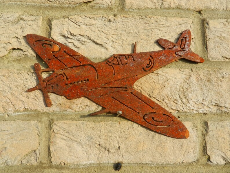 RAF Spitfire mini / Rusty Metal Garden Wall Art / WW2 | Etsy
