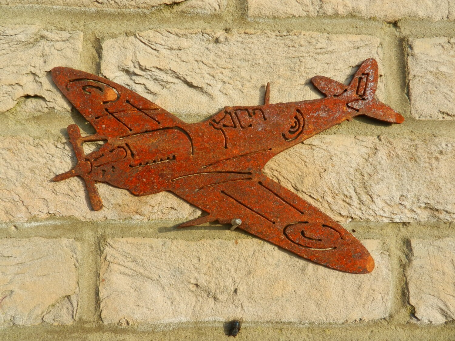 RAF Spitfire mini / Rusty Metal Garden Wall Art / WW2 - Etsy UK