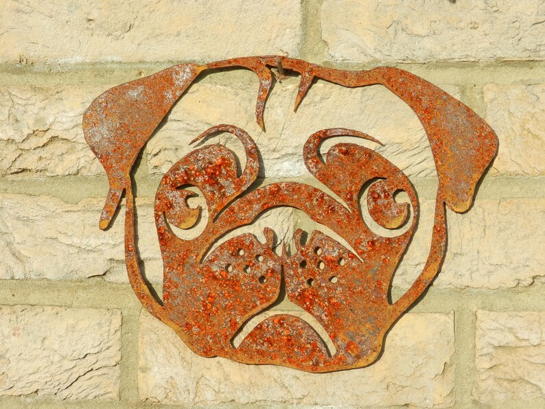 Pug Wall Decor / Pug Head Garden Gift / Dog Wall Sign / Dog - Etsy UK
