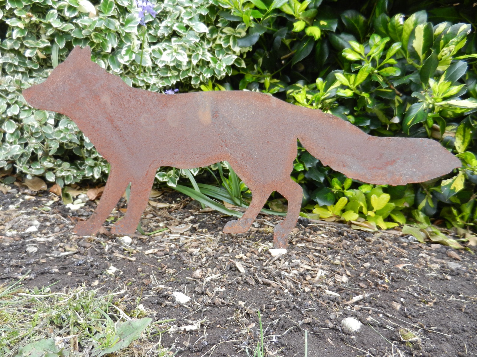 Rusty Metal Fox Garden Decor / Red Fox Garden Ornament / Baby | Etsy