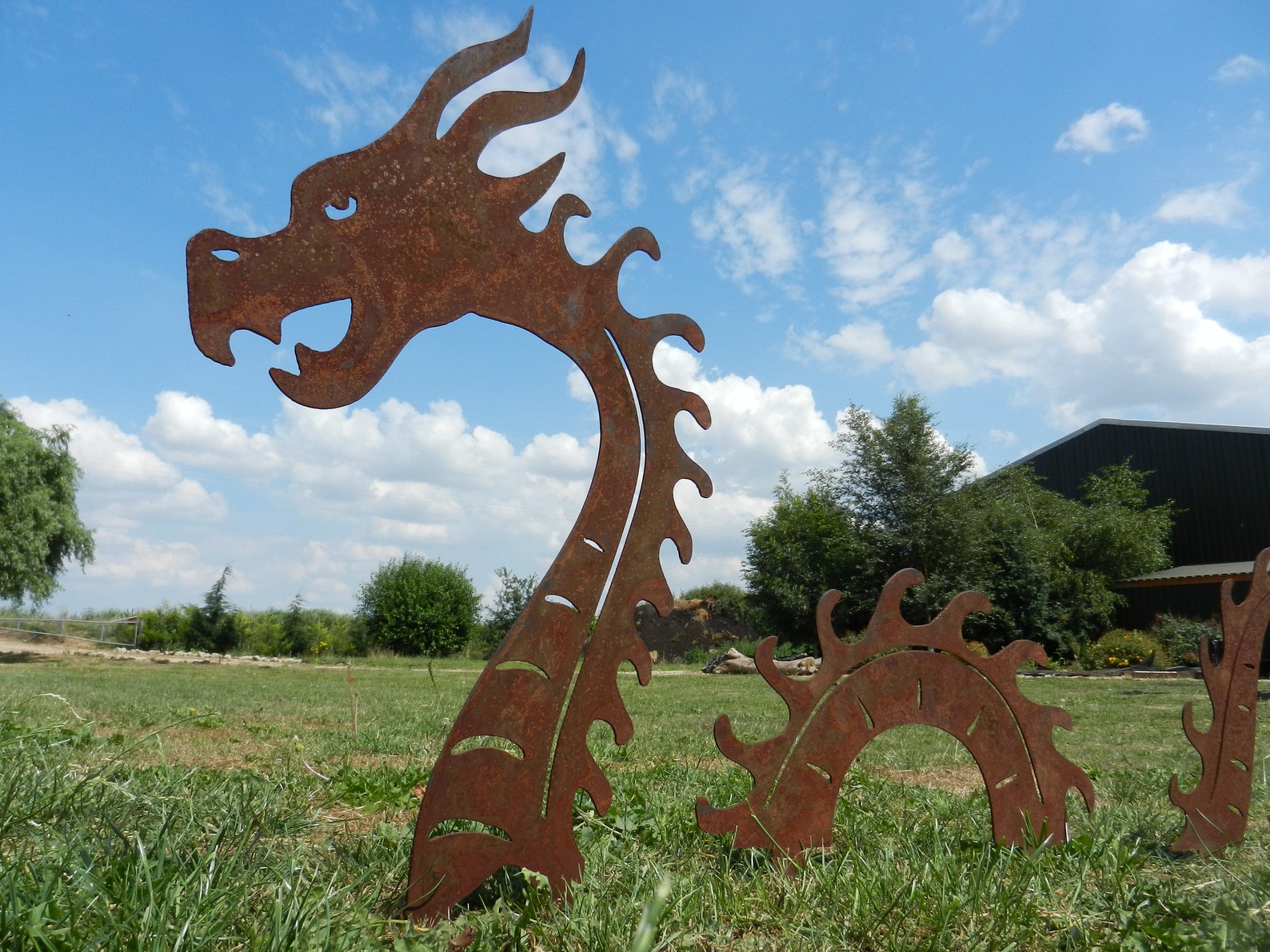 Rusty Metal Dragon Garden Sculpture / Sea Serpent Garden - Etsy UK