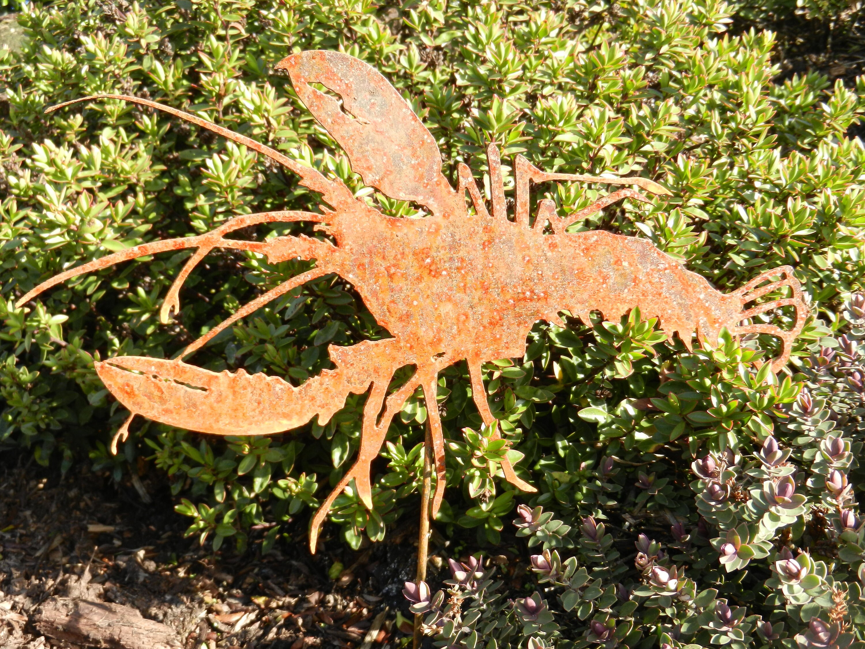 Rusty Lobster Seaside Decor / Rusty Metal Lobster Sculpture / | Etsy