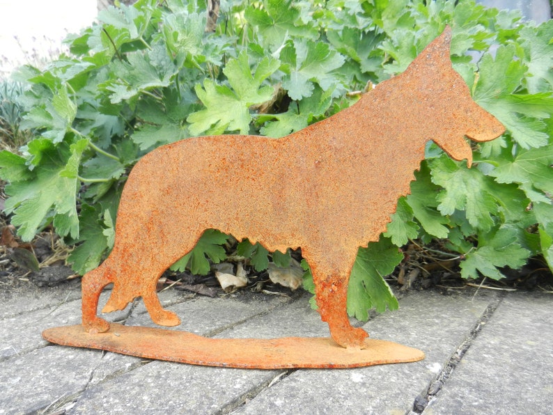 German Shepherd Rustic Home Decor / Rusty Metal Dog Shelf Decor / Dog ...
