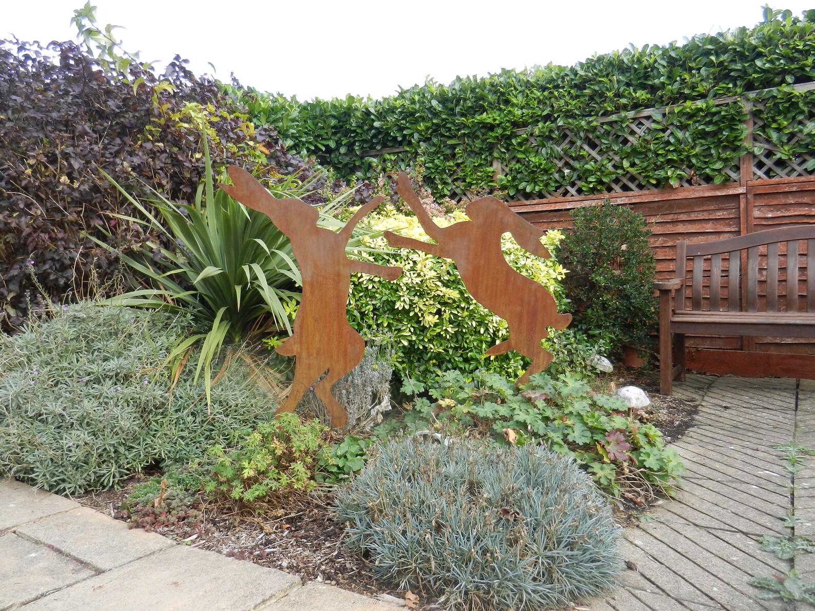 Rusty Boxing Hare Sculpture / Large Garden Sculpture / Metal Hare ...