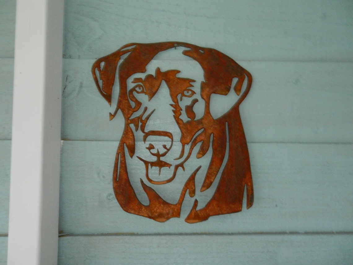 Rusty Metal Labrador Dog Head Garden Decoration / Labrador - Etsy