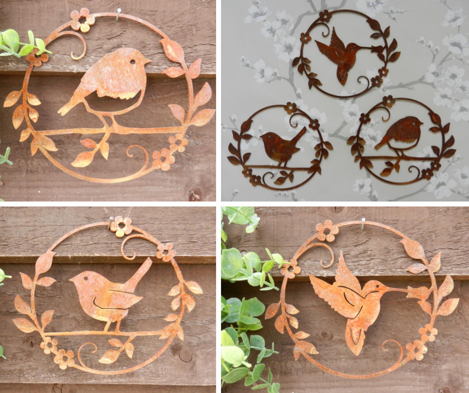 Wren Garden Decor / Rusty Bird Garden Gift / Wren Bird Lover Gift ...