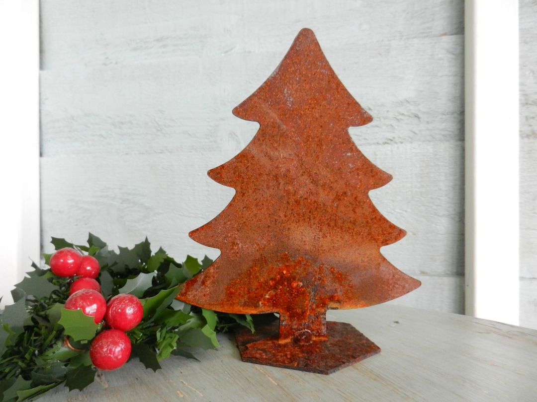 Rustic Christmas Tree Ornament / Rusty Metal Christmas Tree / Christmas ...