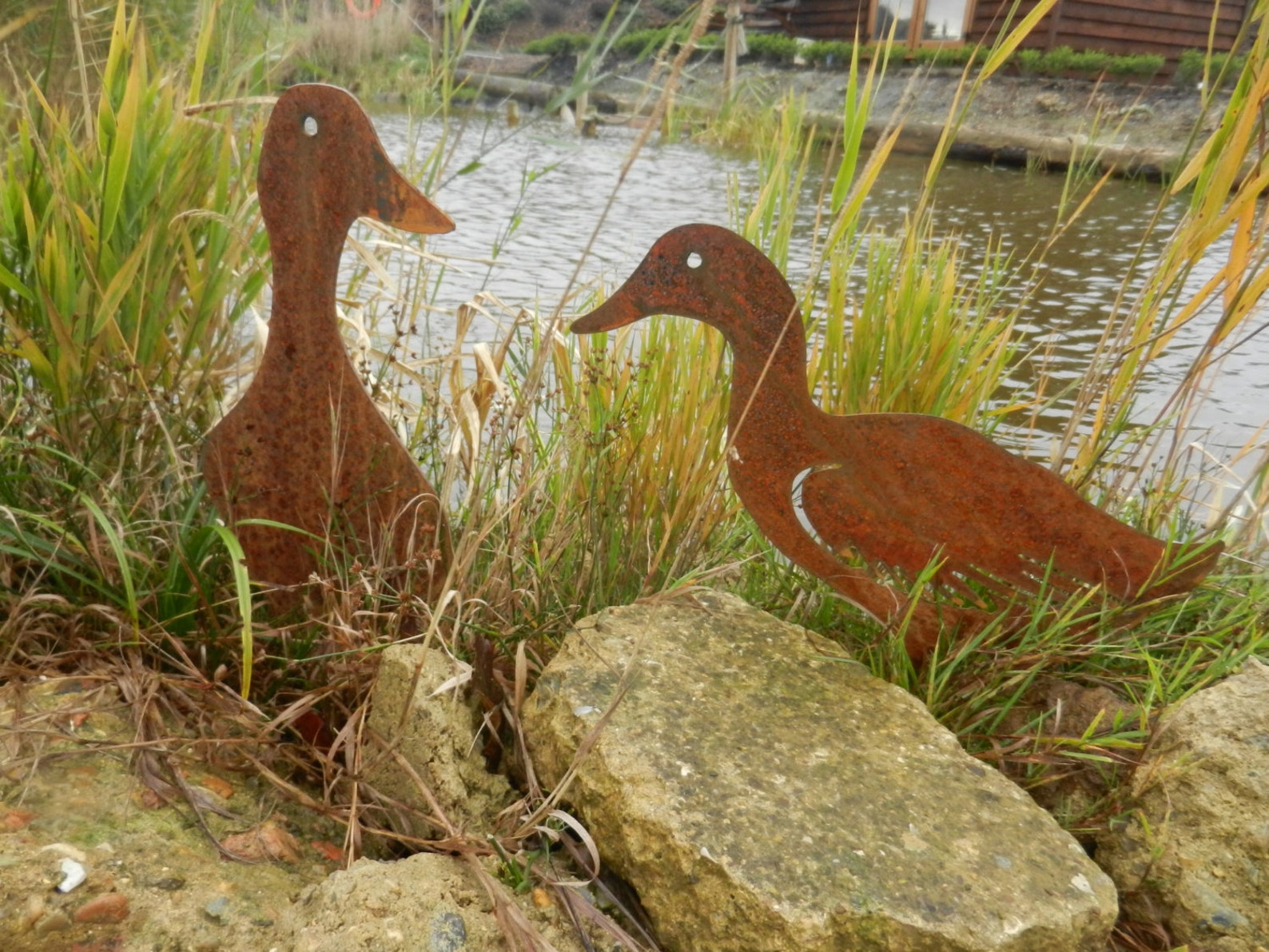 Rusty Metal Duck Garden Decor / Rusty Duck Garden Gift / Rustic Duck ...