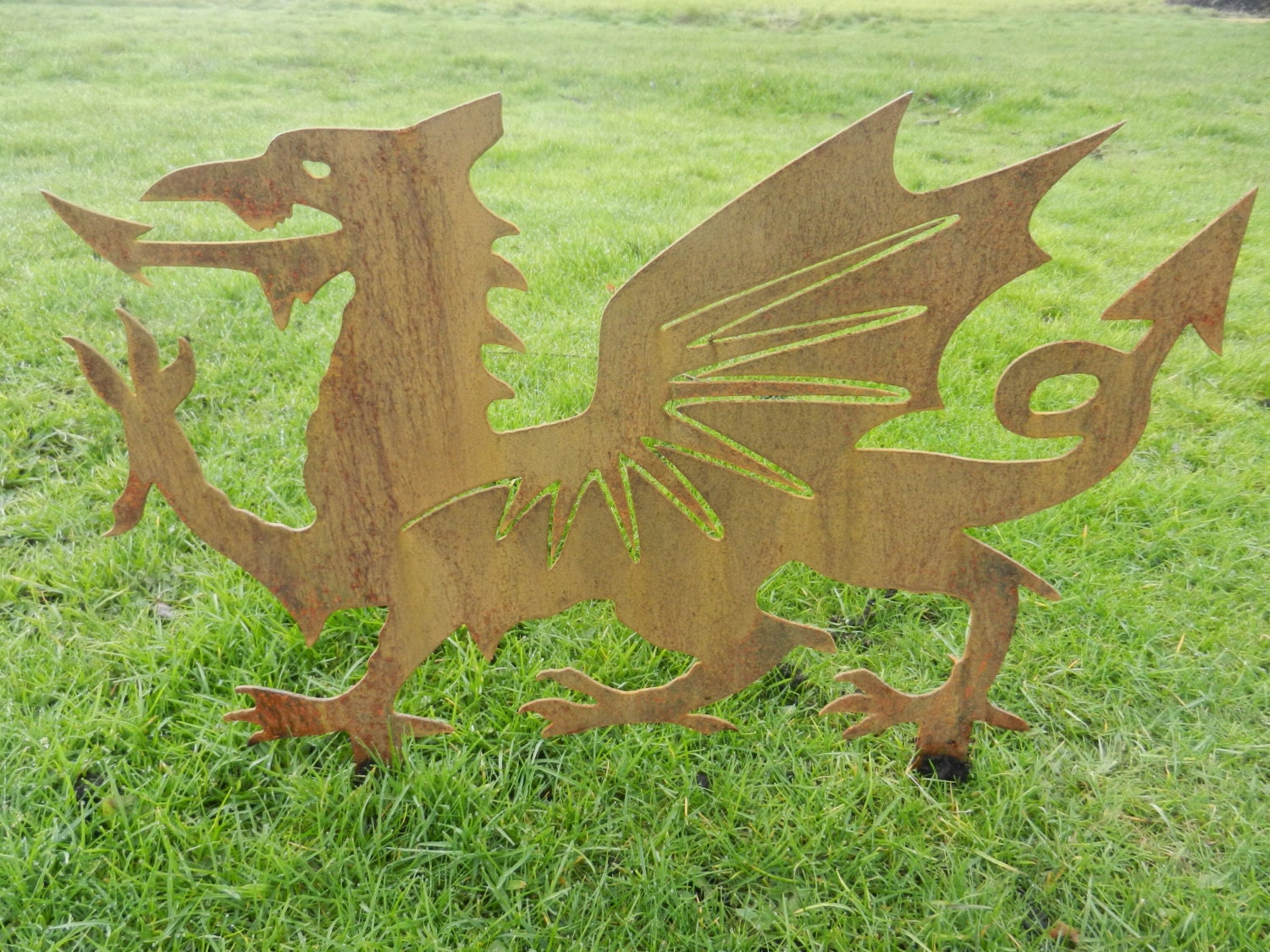 Rusty Metal Welsh Dragon / Welsh Dragon Garden Art / Welsh - Etsy