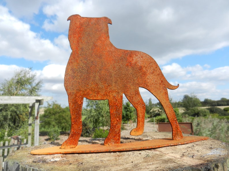 Staffy Rustic Home Decor / Rusty Metal Staffy Dog Shelf Decor / Dog ...