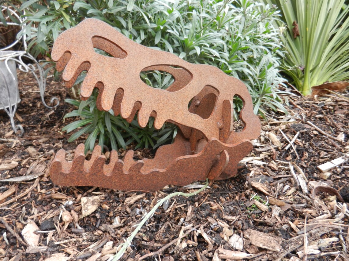 Rusty Metal Dinosaur Skull / T-rex Skull Dinosaur Gift / - Etsy UK