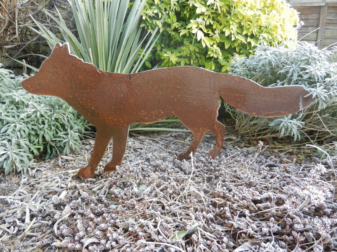 Rusty Fox / Metal Fox Garden Decor / Fox Gift / Garden Fox / Metal ...