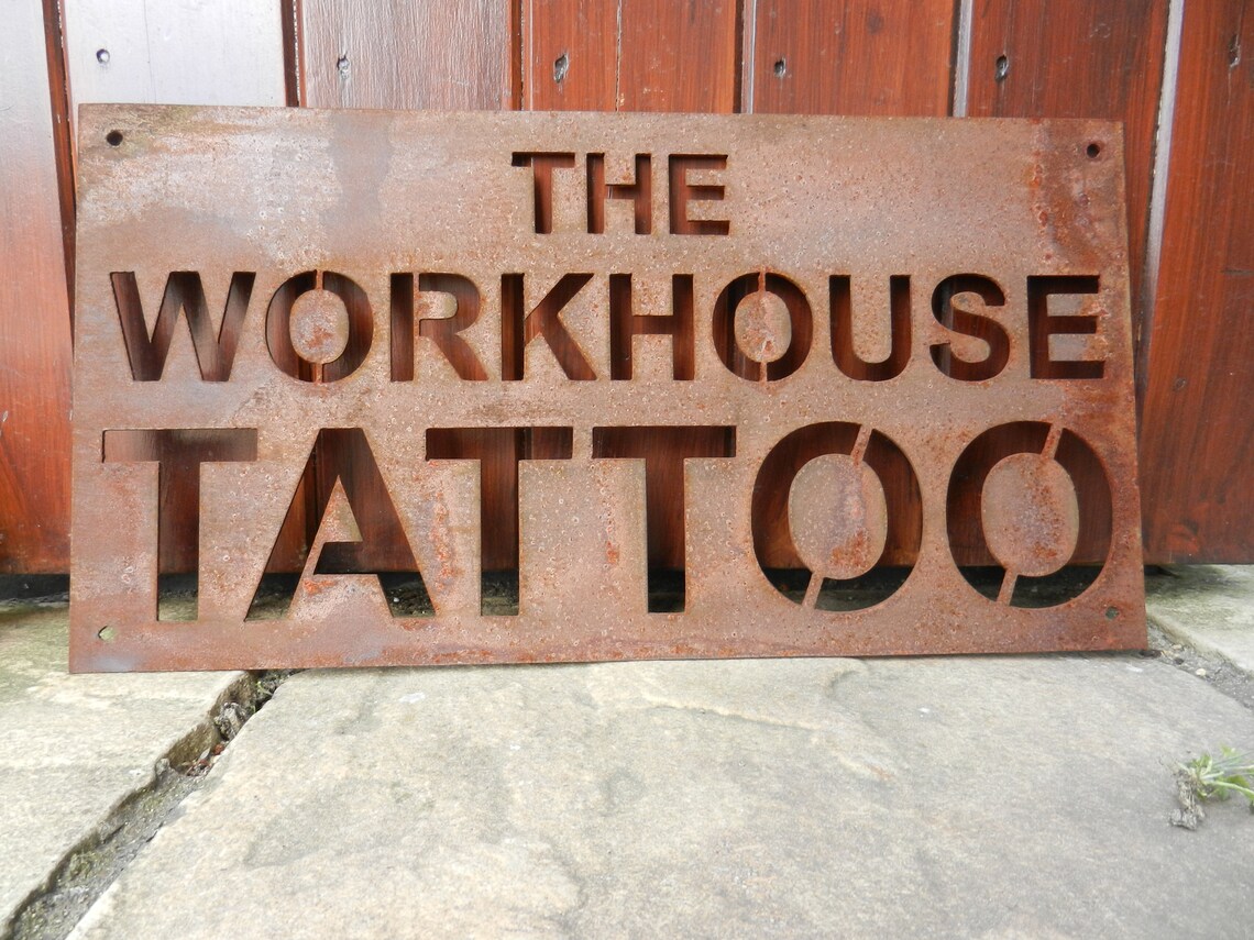 House Name Sign / Rusty Metal House Wall Plaque / Metal | Etsy UK