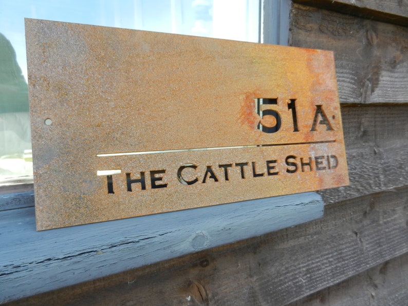 Custom House Sign / Personalised House Sign / Rusty Metal - Etsy