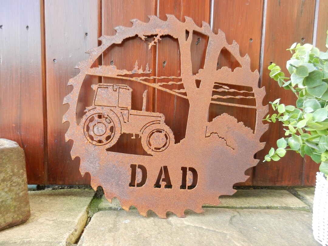 Dad Tractor Gift / Rusty Metal Tractor Wall Decor / Dad Farming Gift ...
