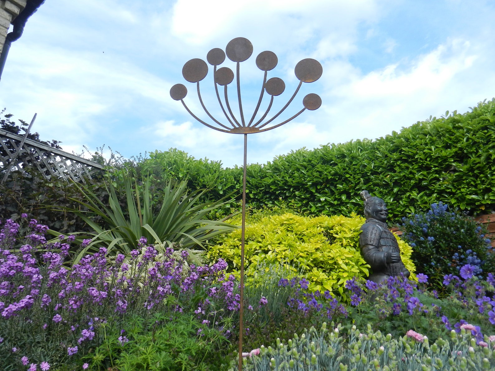Rusty Metal Cow Parsley Sculpture / Metal Seed Head Garden Decor ...