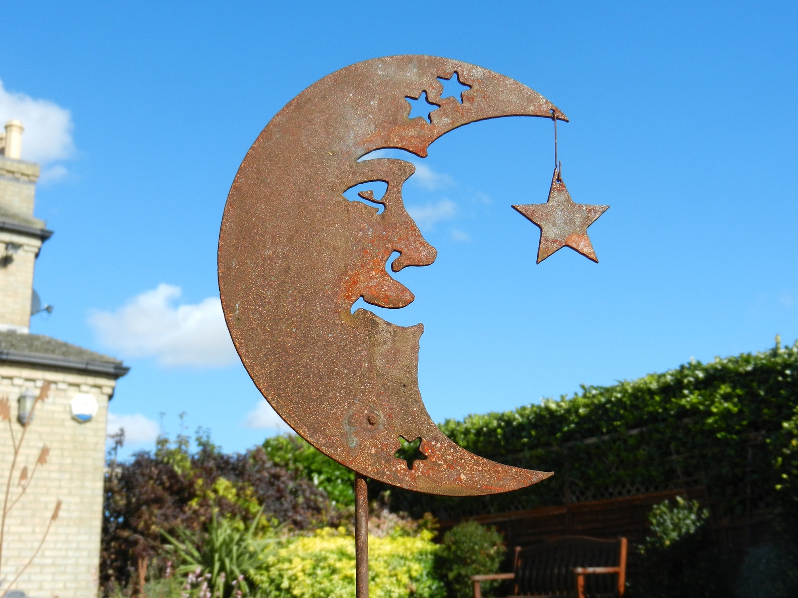 Rusty Sun Garden Decoration / Garden Gift / Sun Stake / Metal Sun Swirl ...