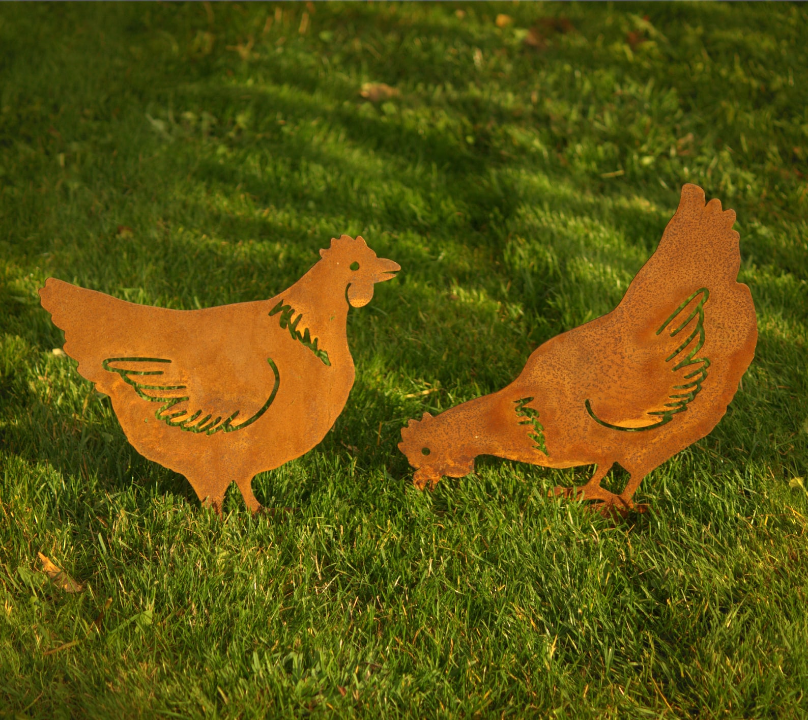 Rusty Hen / Chicken Garden Decor / Chicken Gift / Metal Hen - Etsy
