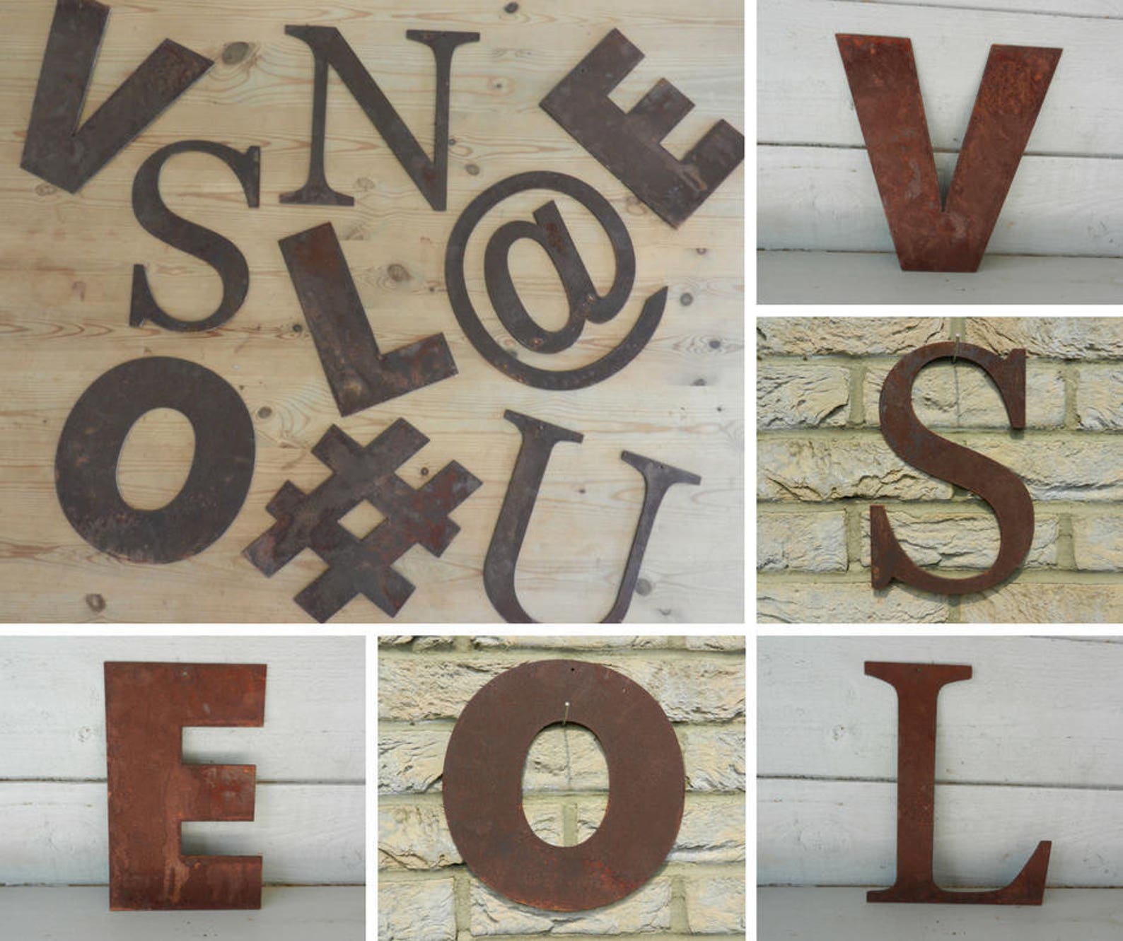 Rusty Metal Wall Letters / Rusty Letters Sign / GROW Garden Wall Decor ...