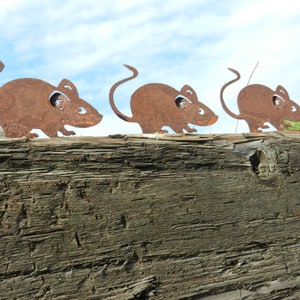 Rusty Metal Mouse Gift / Tiny Mouse Garden Gift / Metal Mice Decoration ...