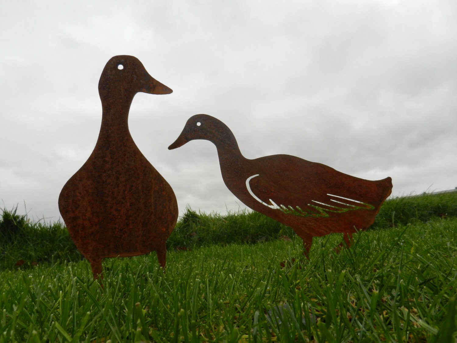 Rusty Metal Duck Garden Decor / Rusty Duck Garden Gift / Rustic Duck ...