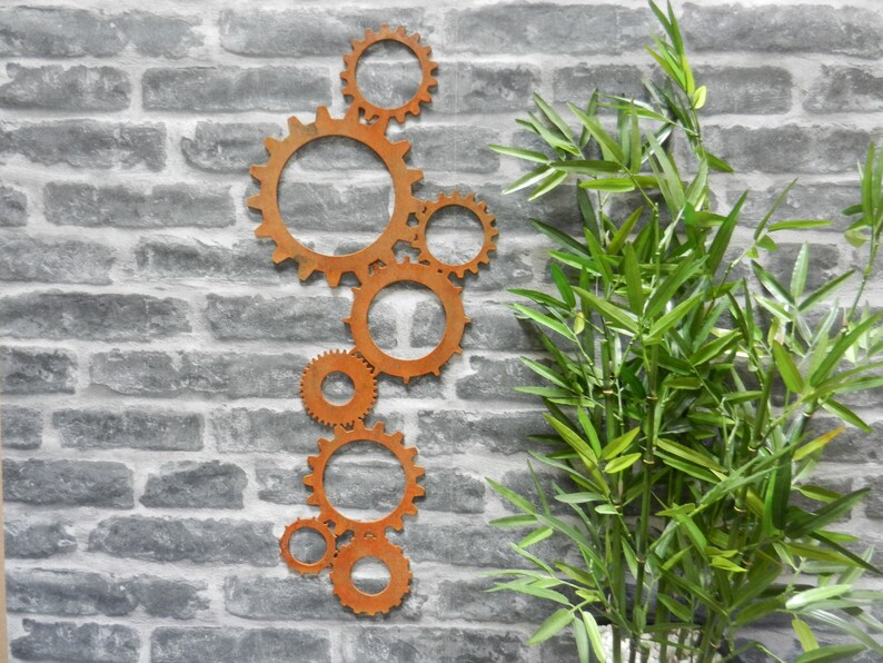 Steampunk Cogs Garden Wall Decor / Rusty Metal Cogs Garden Wall ...