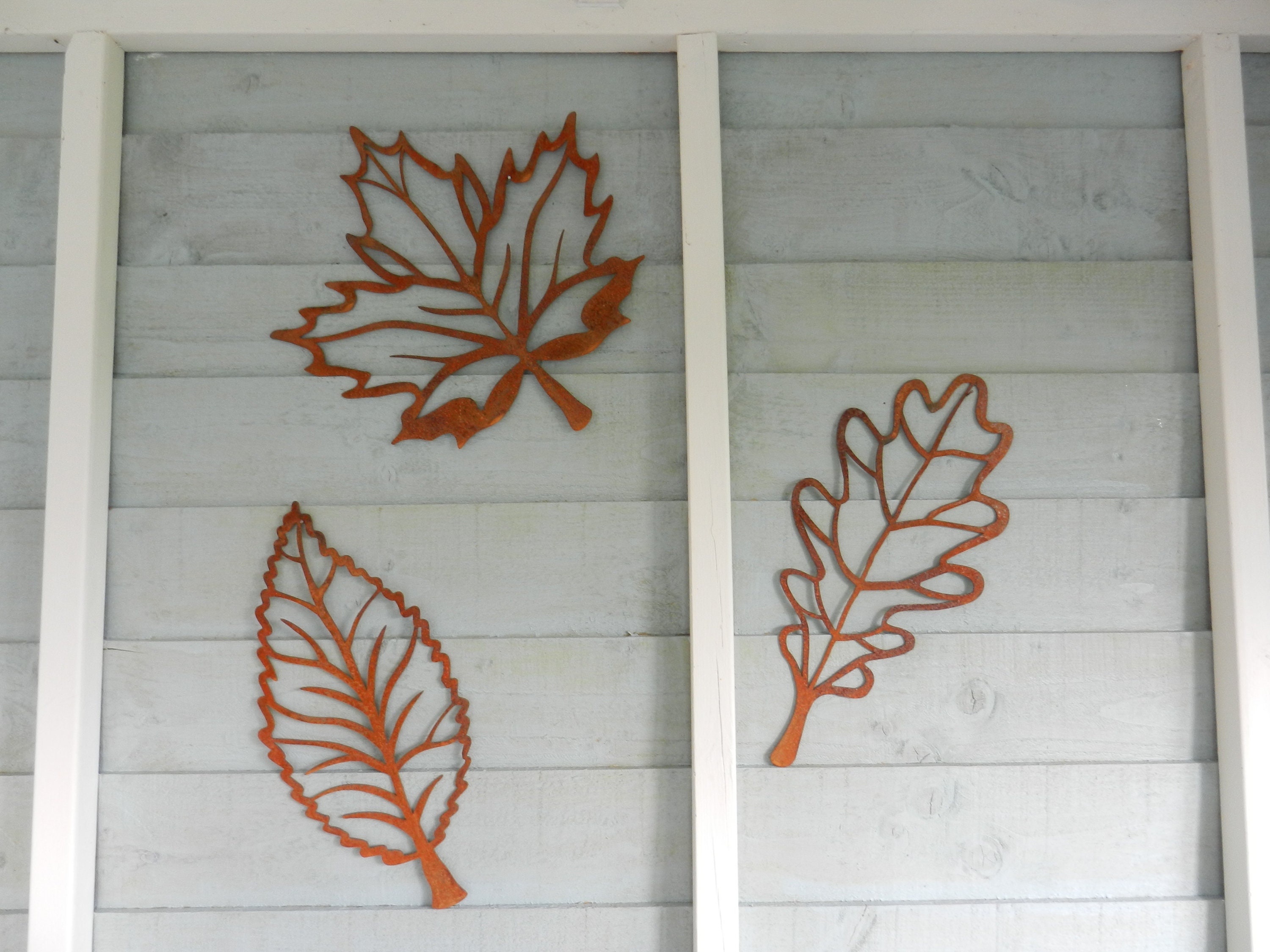 Large Rusty Metal Leaf Wall Art / Metal Wall Decor / Autumn - Etsy UK