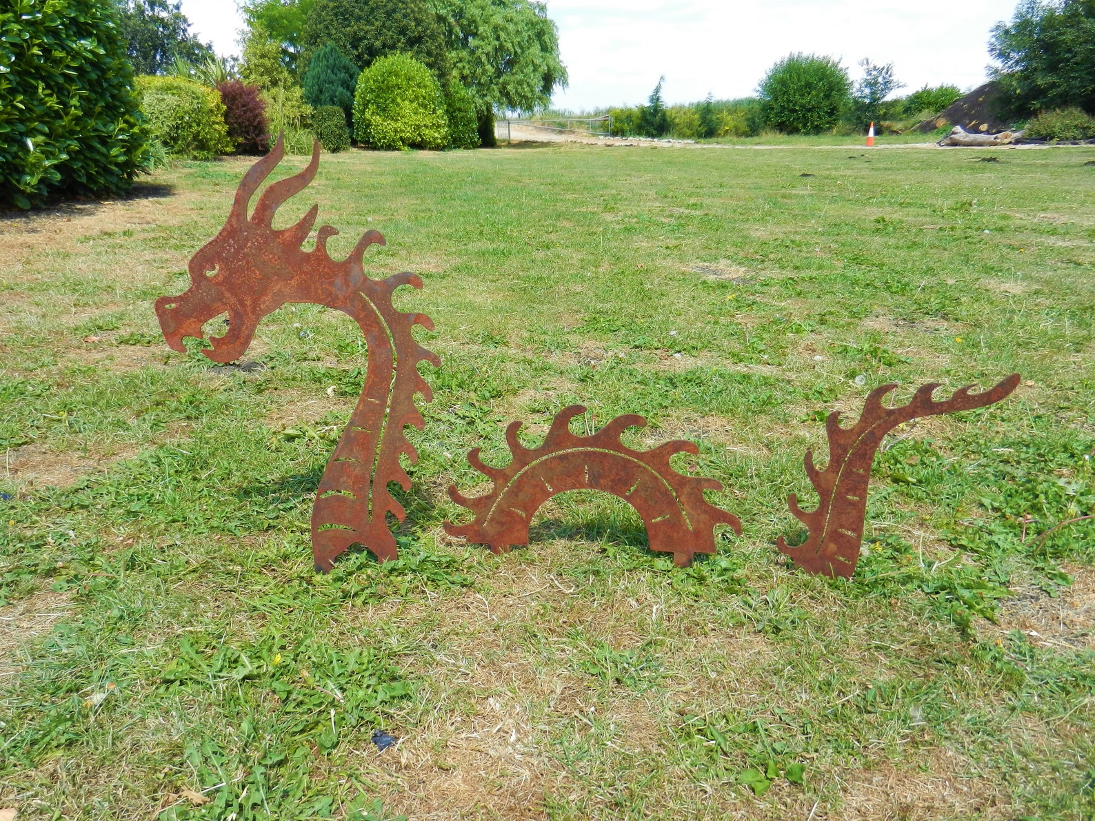 Rusty Metal Dragon Garden Sculpture / Sea Serpent Garden - Etsy