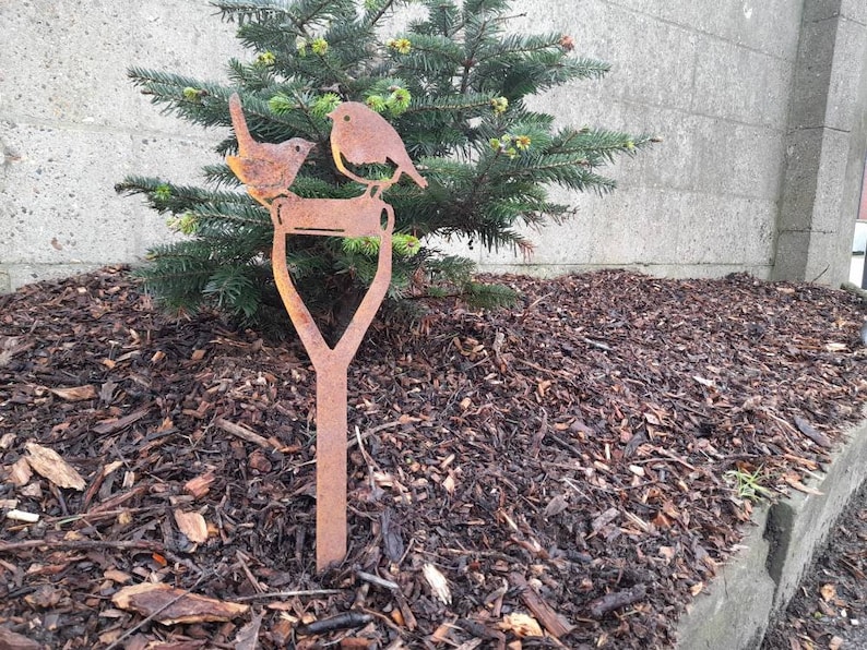 Robin With Wren on Spade Garden Decoration / Bird Garden Gift - Etsy UK