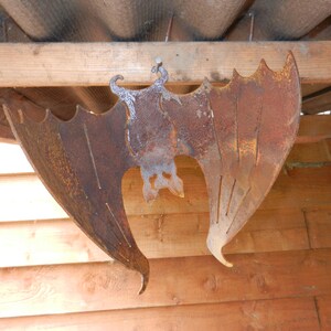 Halloween Bat Decoration / Rusty Metal Bat / Metal Bat Garden Decor ...