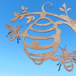 Rusty Metal Bee Hive Garden Decor / Metal Beehive Garden Gift / Honey ...