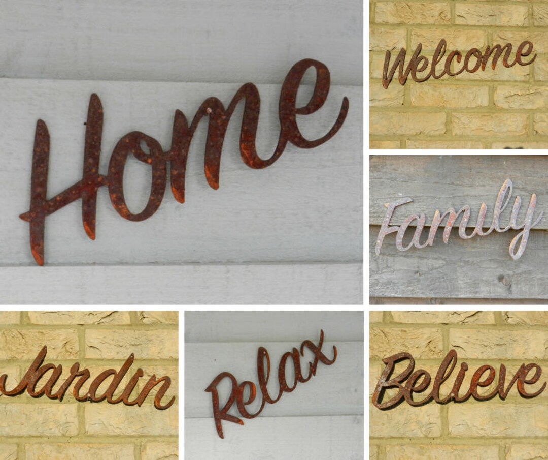 Rusty Metal Sign / She Shed Sign / Believe Sign / Jardin Sign / Family ...