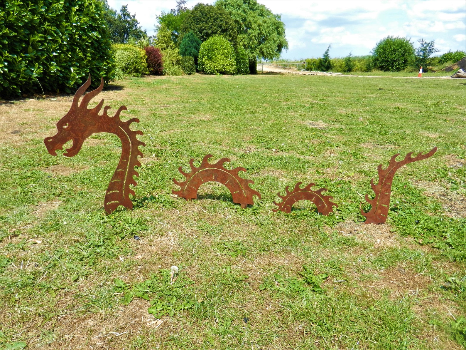 Rusty Metal Dragon Garden Sculpture / Sea Serpent Garden - Etsy UK