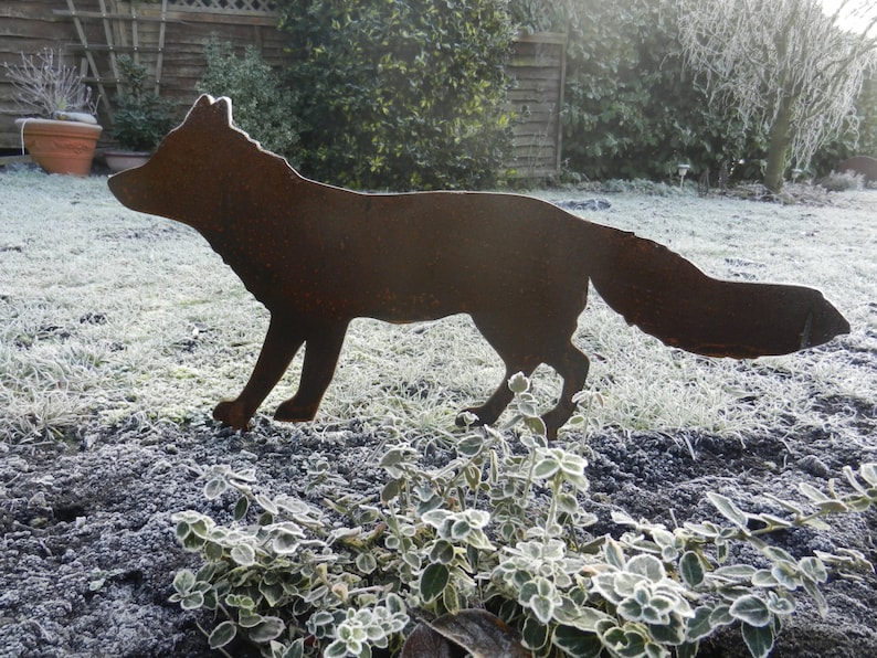 Rusty Fox / Metal Fox Garden Decor / Fox Gift / Garden Fox / Metal ...